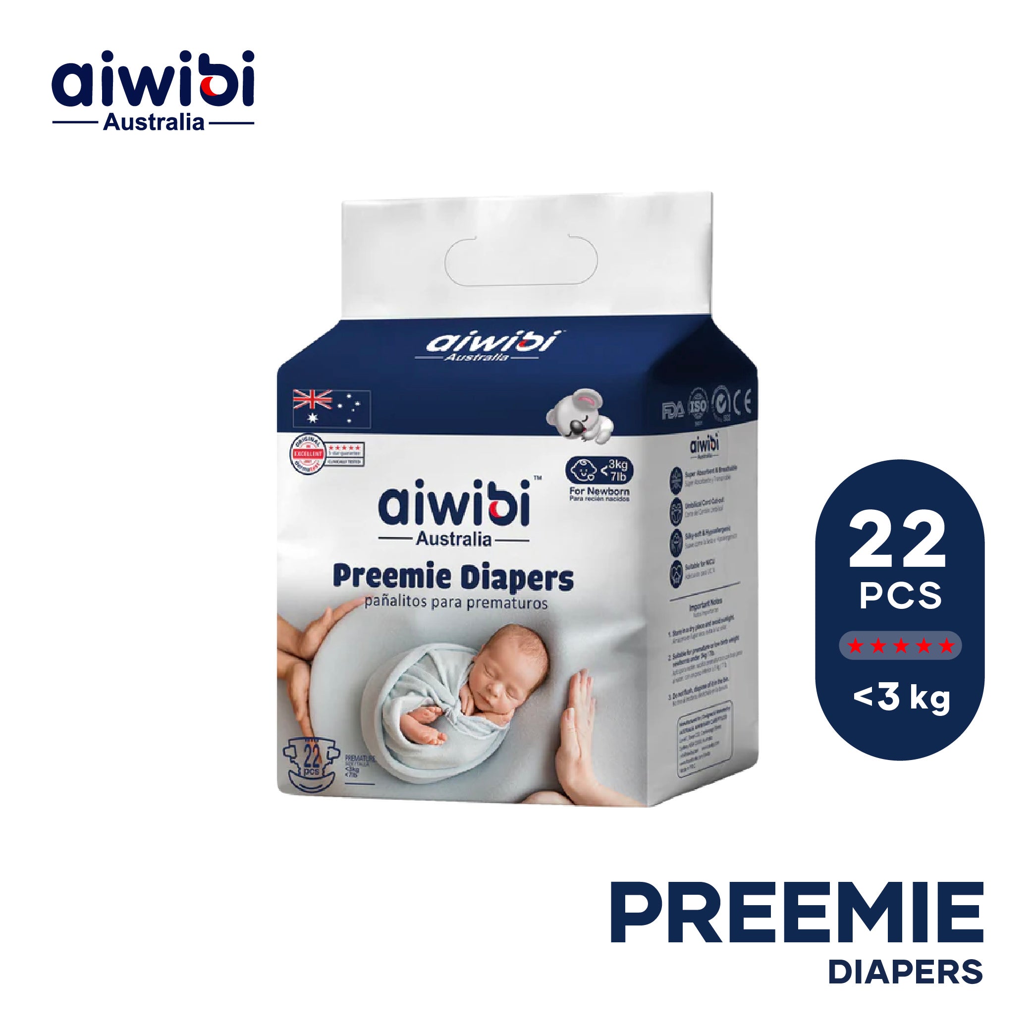 AIWIBI Diapers - PREEMIE - 22 pcs – Relax Maldives